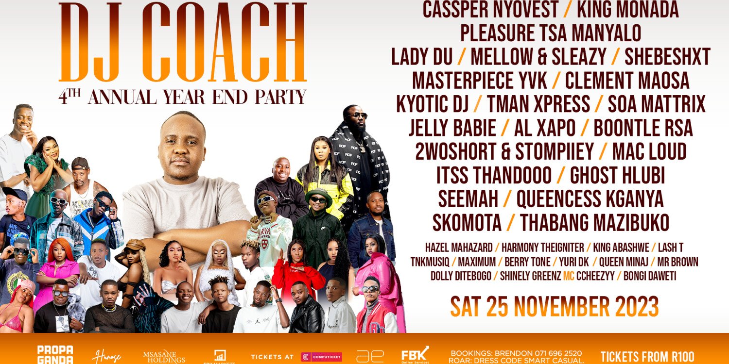 DJ COACH 4TH ANNUAL YEAR END PARTY - Computicket BoxOffice